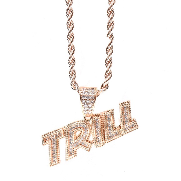Accessories | Rose Gold Finish Lab Diamond Trill Charm Chain Set | Poshmark